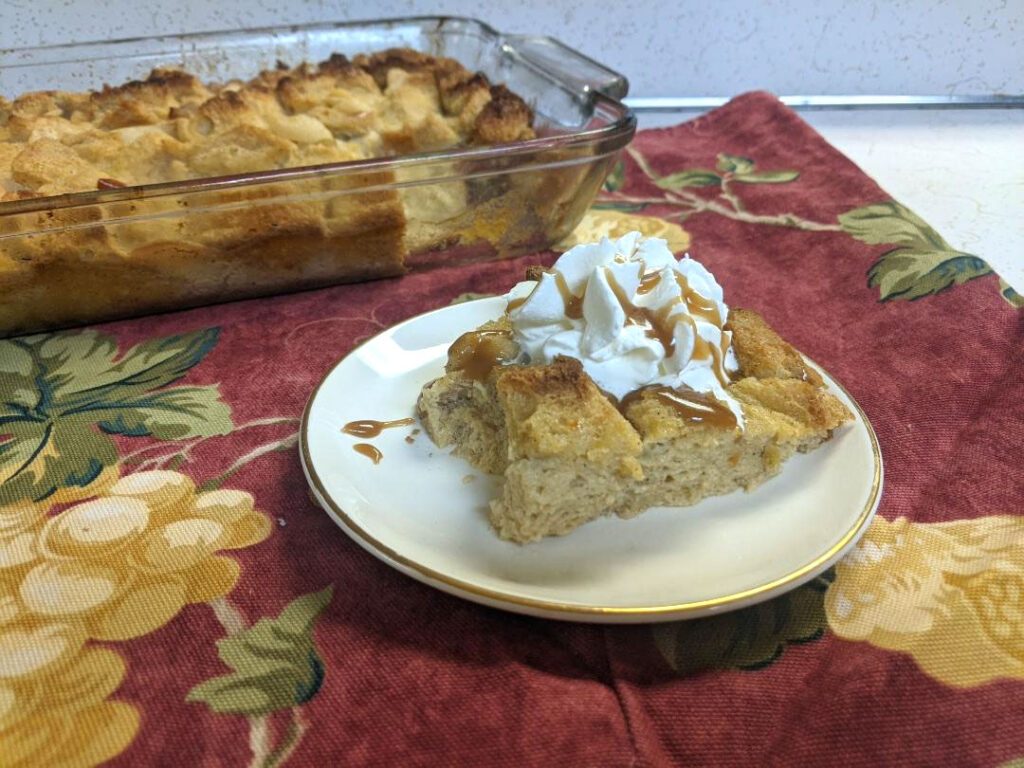 Apple Bread Pudding with Caramel Sauce – Afoodieaffair